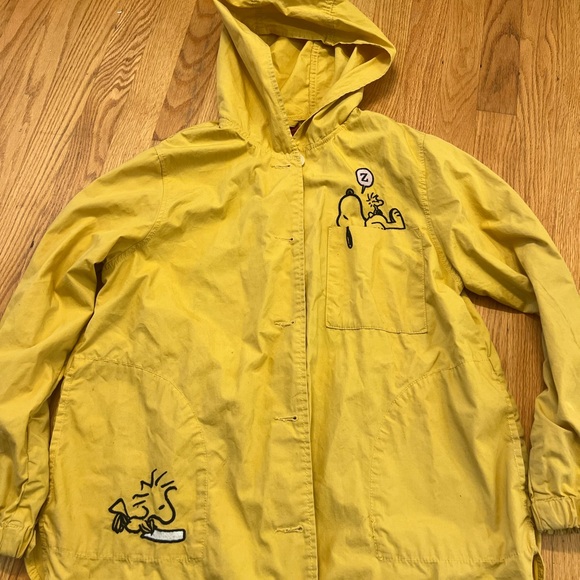 Zara | Jackets & Coats | Zara Peanuts Snoopy Woodstock Mustard Yellow ...
